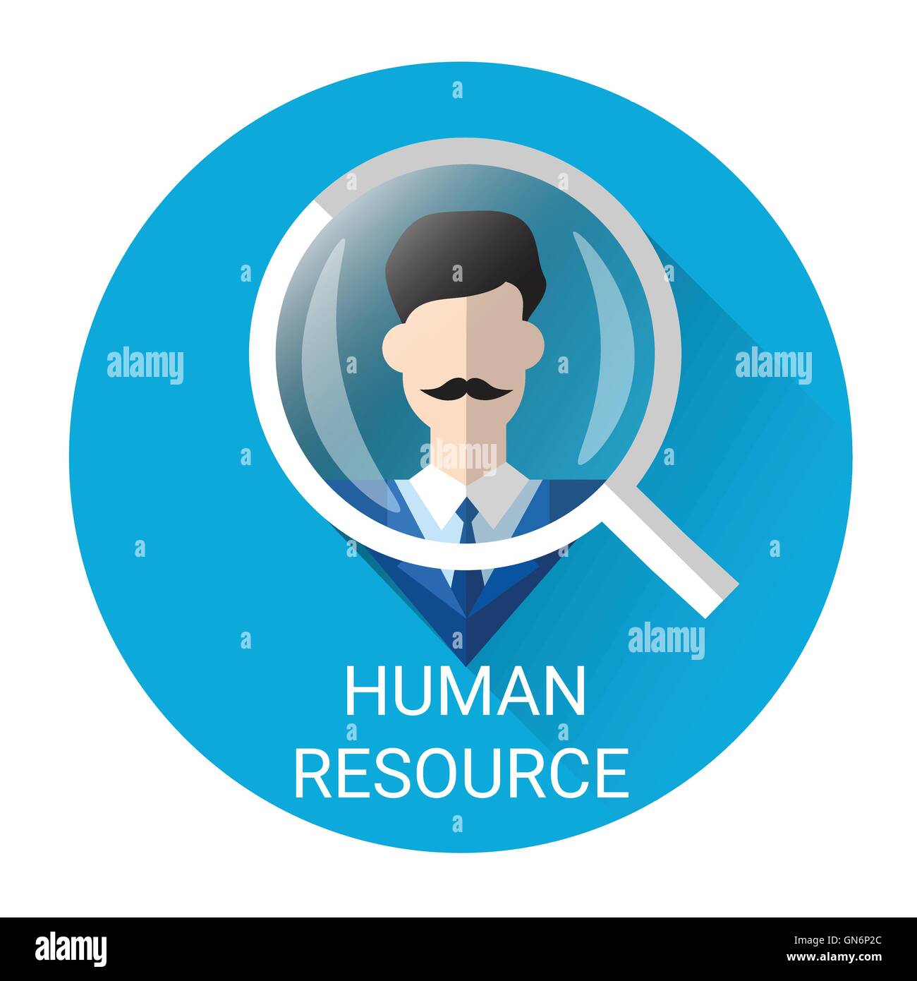 Human Resource Magnifying Glass Picking Business Person Candidate Icon ...
