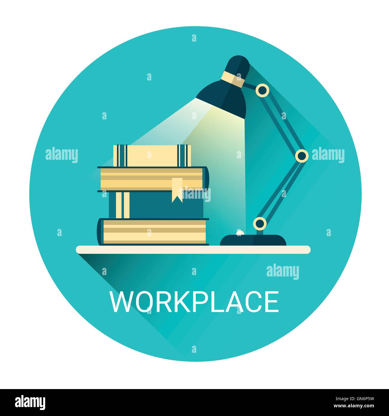 Student desk pile books Stock Vector Images - Alamy