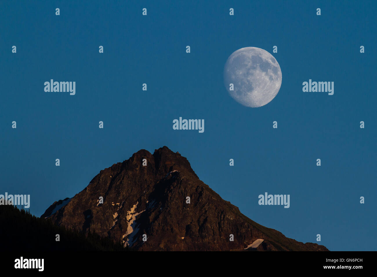 Mount Mackenzie and the moon Stock Photo - Alamy