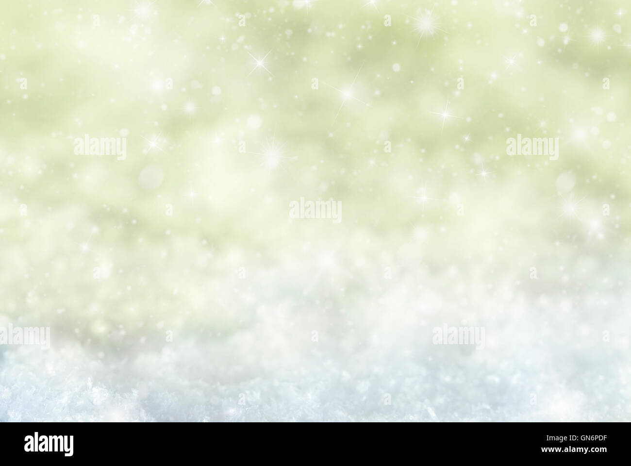 Golden Christmas Background With Snow, Snwoflakes, Stars Stock Photo ...