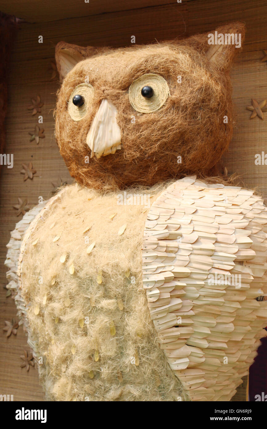 The Owl. Handcraft made by palm leaf and bamboo Stock Photo - Alamy