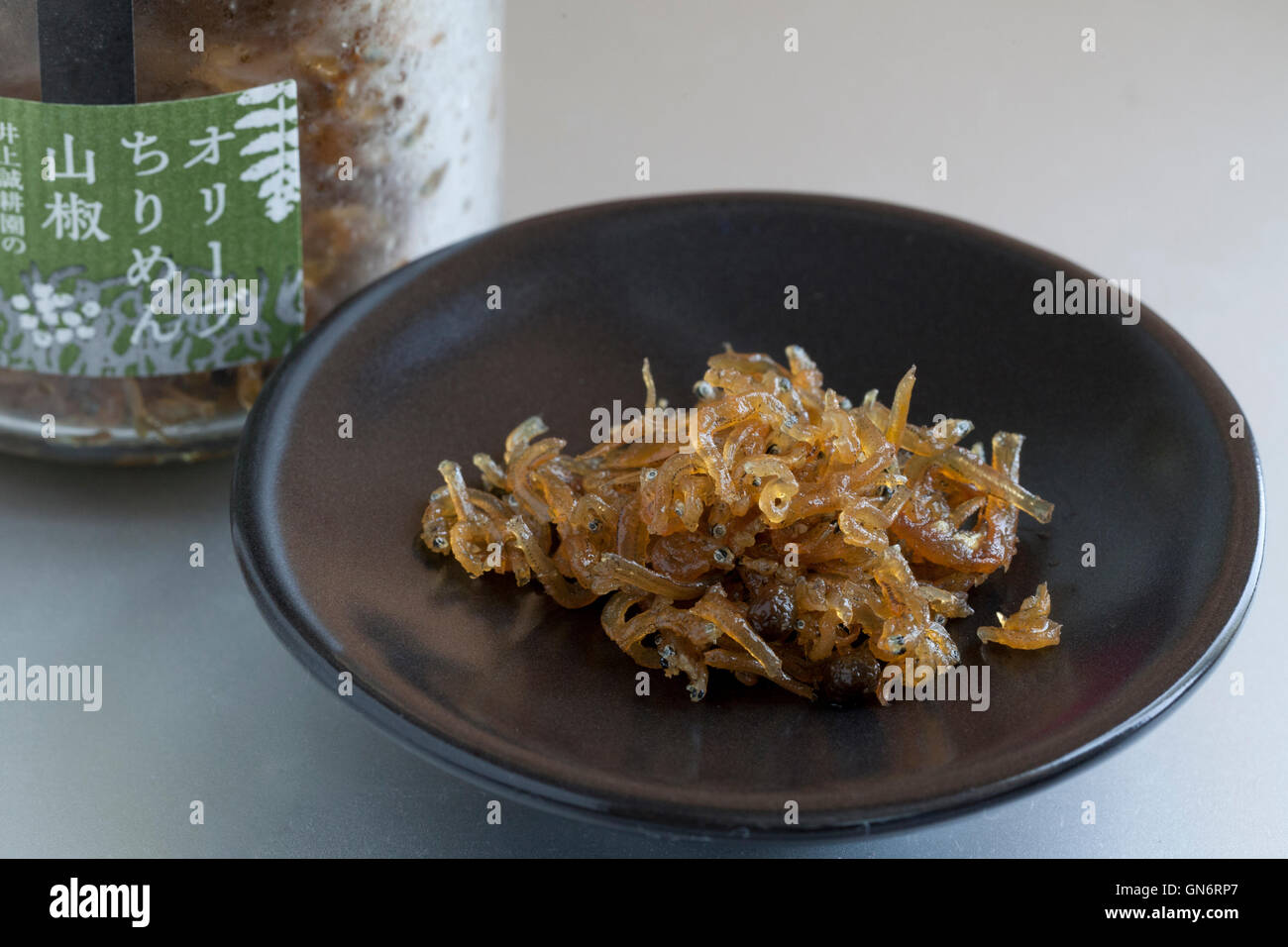 Chirimen Jako (Shirasu) on plate Stock Photo - Alamy