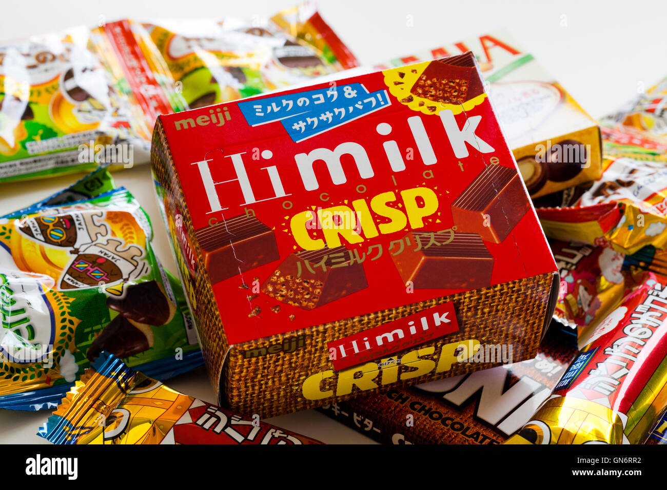 Himilk Cristp Japanese chocolate sweets Stock Photo - Alamy