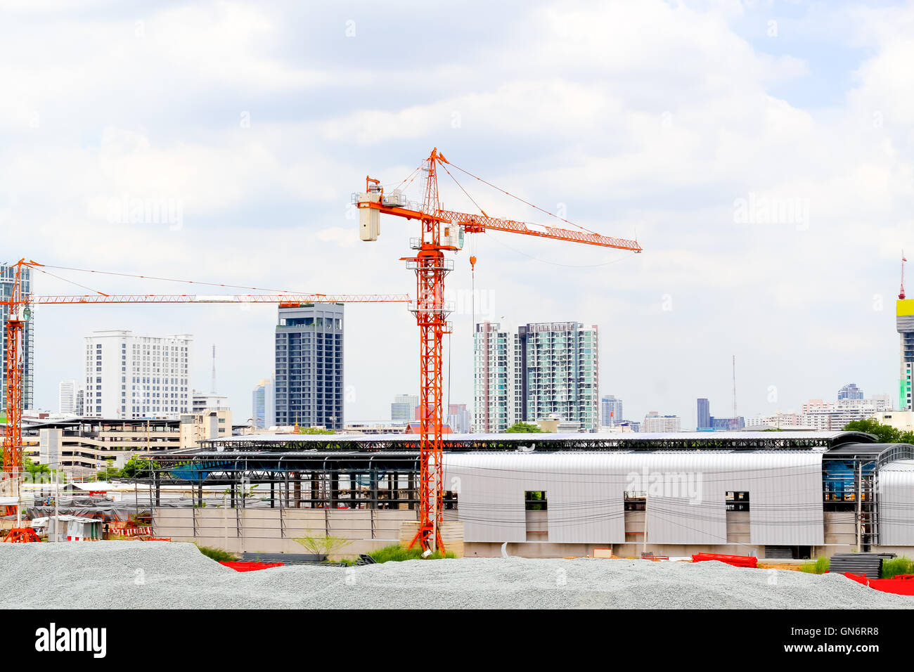 tower crane at construction site Stock Photo - Alamy
