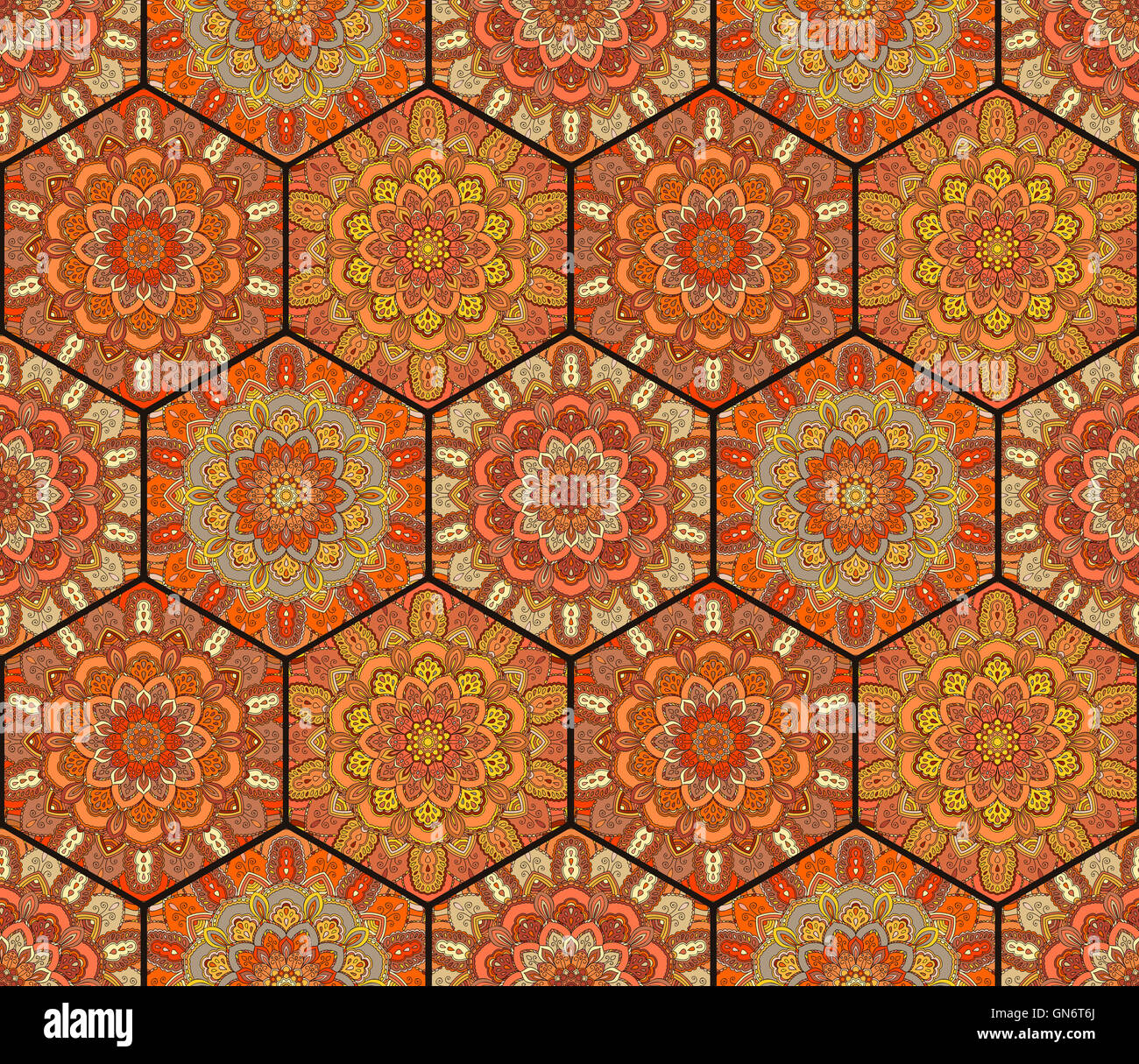 Honey Comb Hex Pattern Flower Mandalas Stock Photo - Alamy