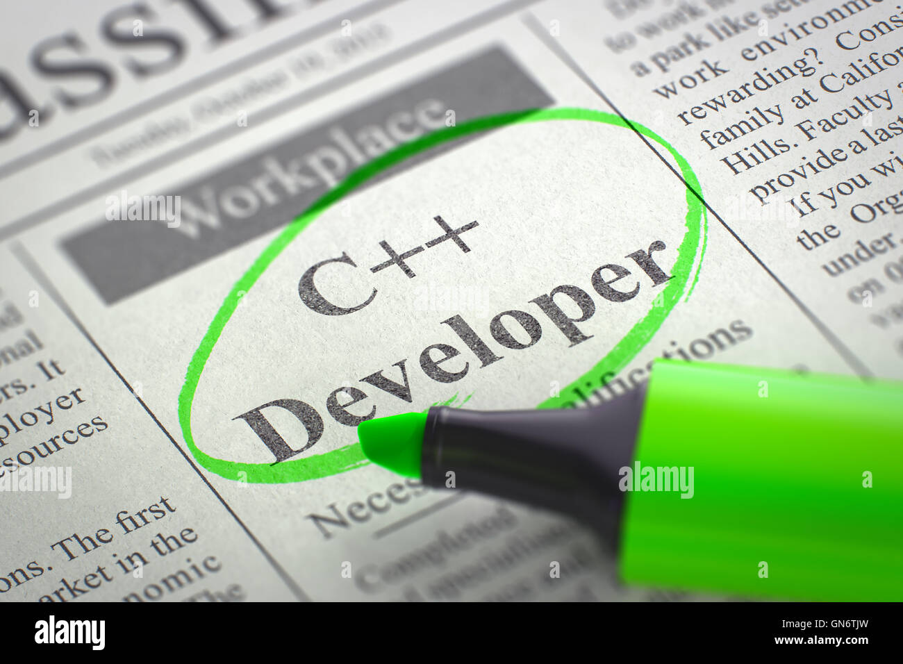 C Developer Job Vacancy. 3D Illustration Stock Photo - Alamy