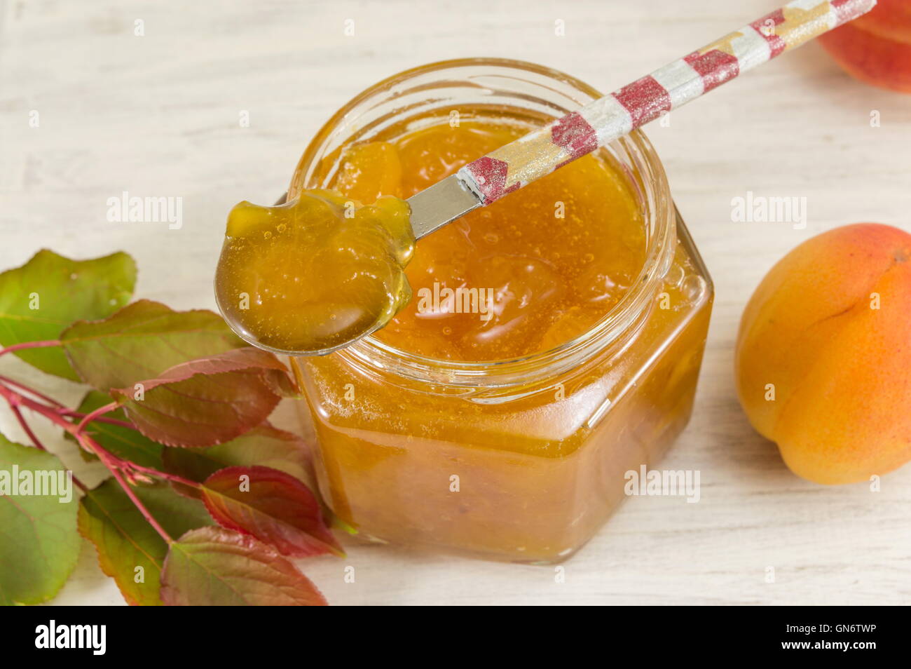 Apricot jam white background hi-res stock photography and images - Alamy
