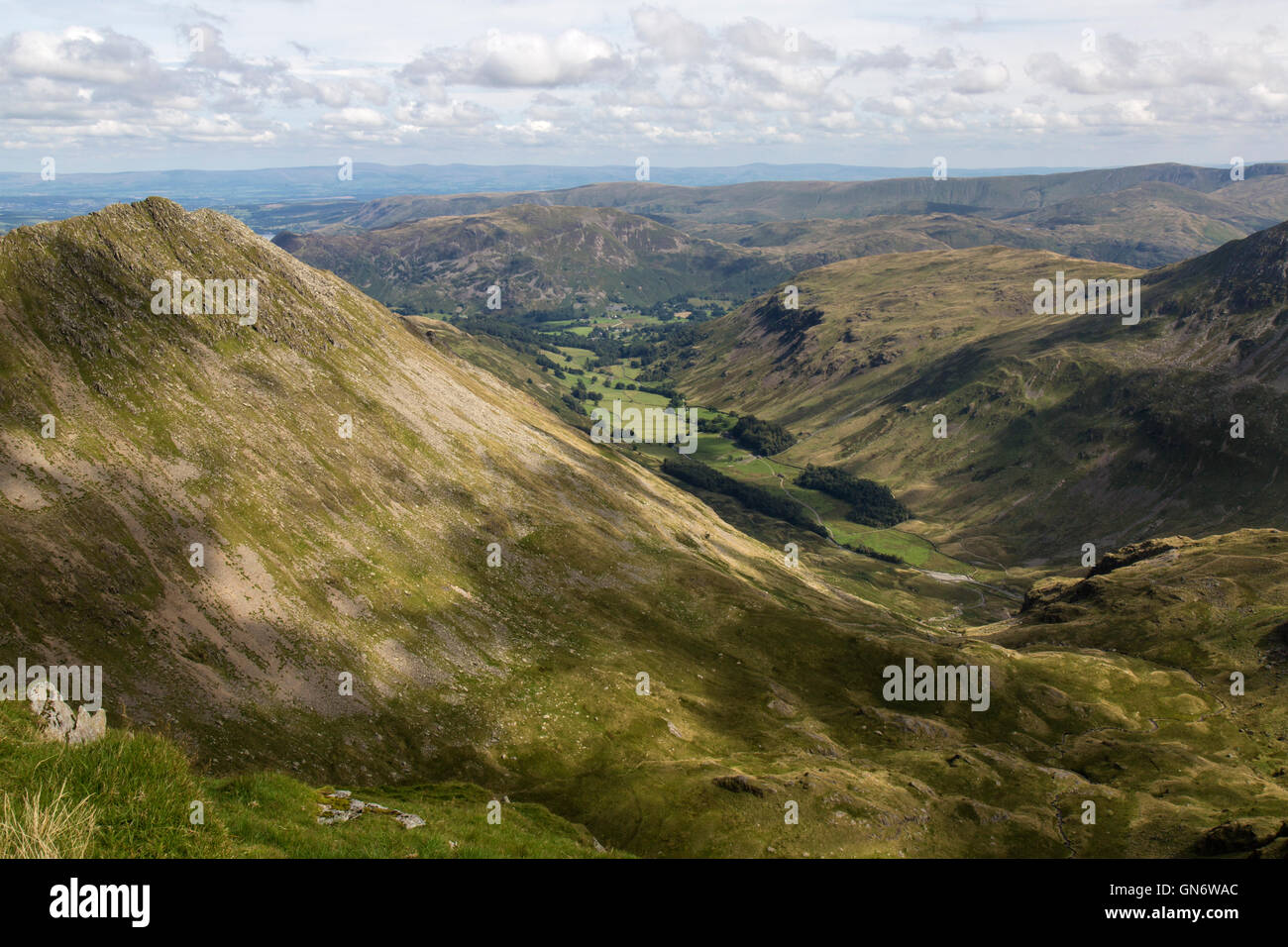 View looking North East down the Coledale Vally towards Braithwaite in ...
