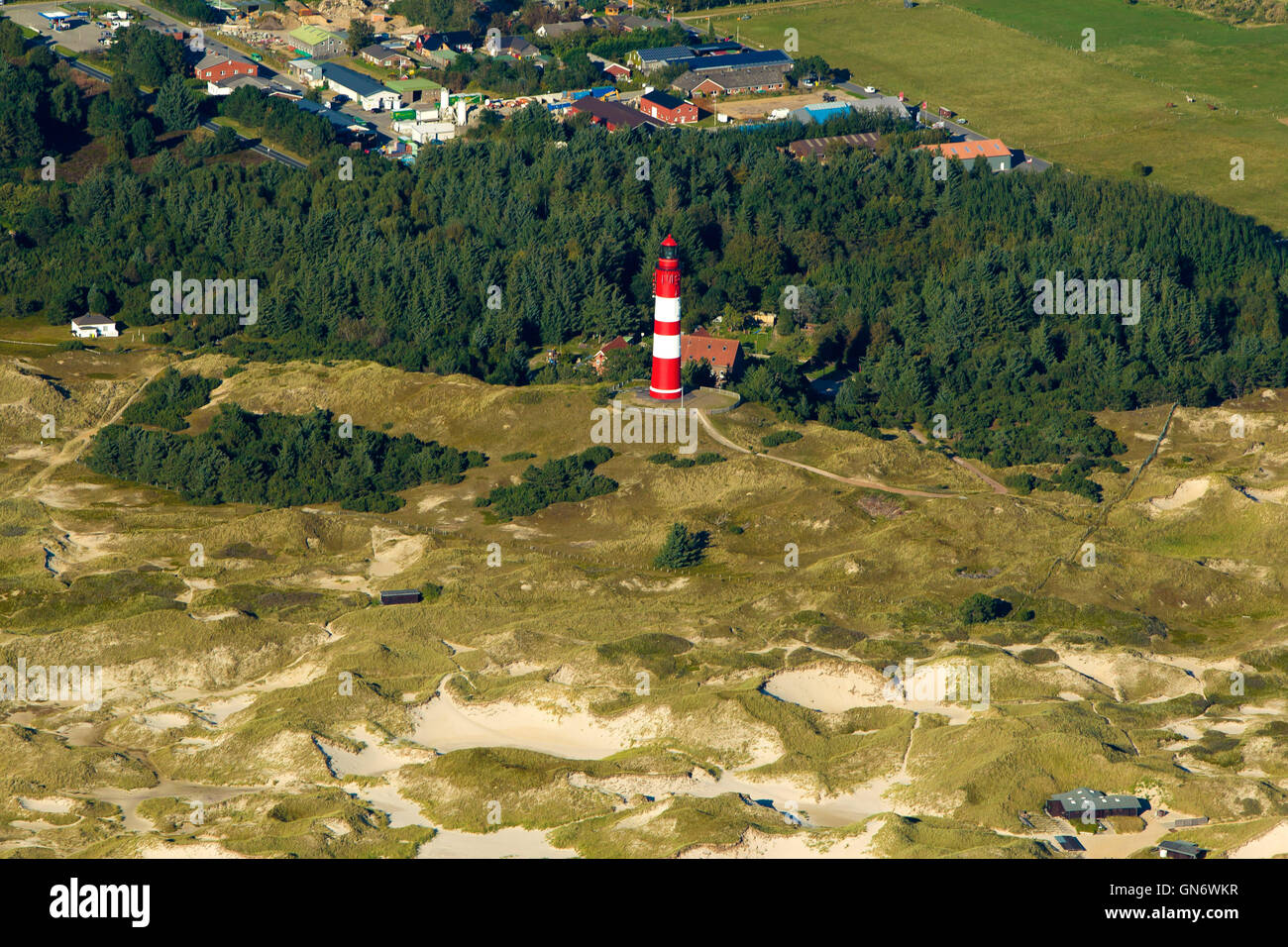 Aerial shot of lighthouse on german island Sylt Stock Photo - Alamy