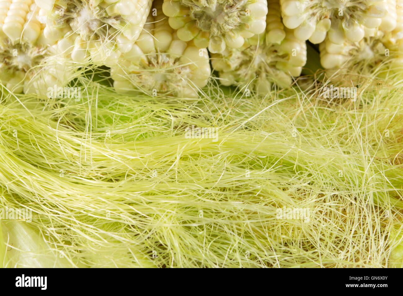 Freshly picked corn cobs on natural straw Stock Photo - Alamy
