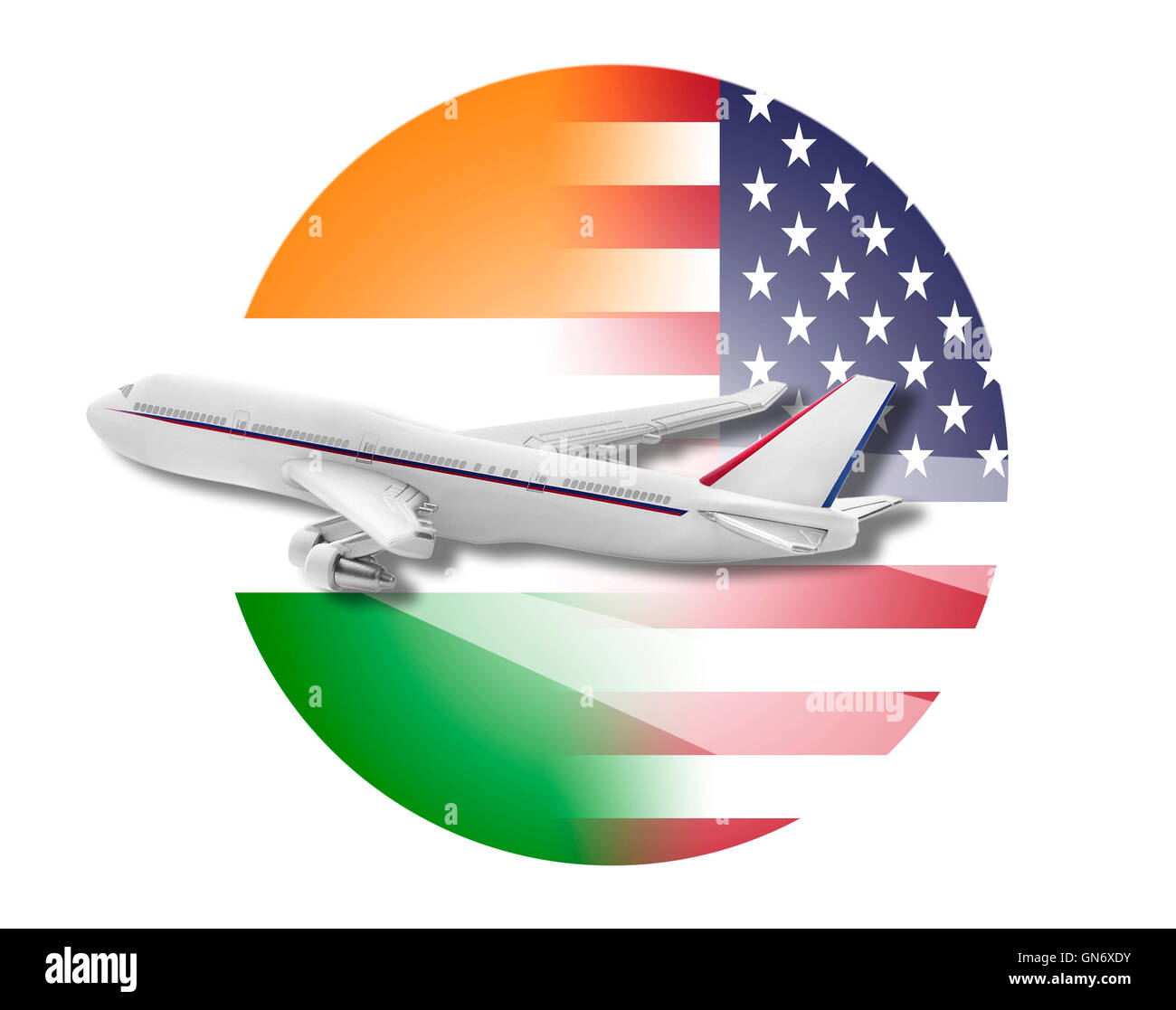 Plane india flag hi-res stock photography and images - Alamy