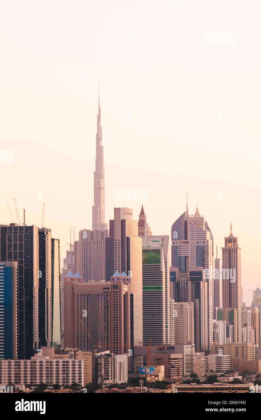 The skyline of Dubai, home to the worlds tallest buildings. The Burj ...