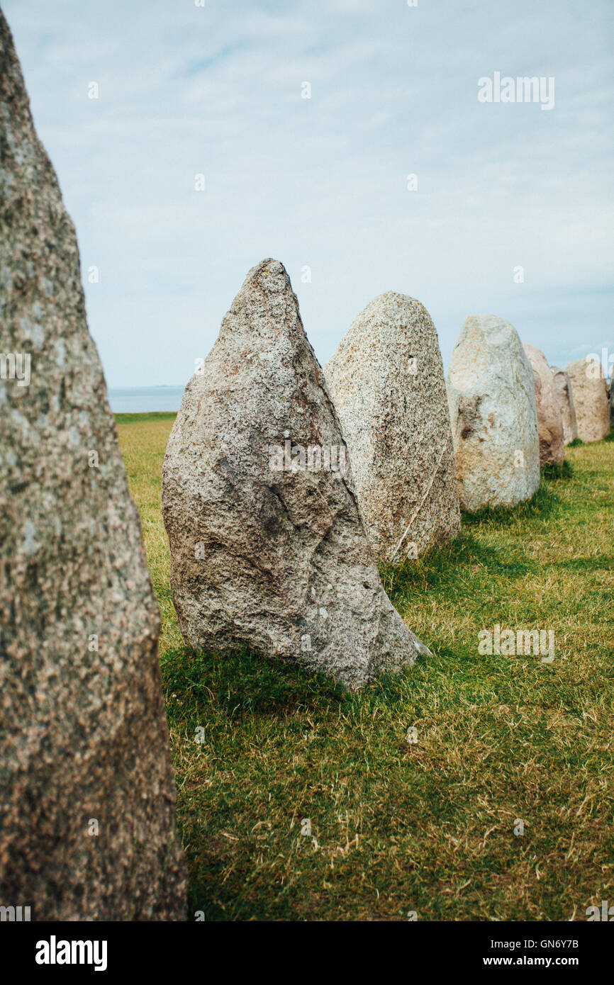 A view of Ale's stones lined up next to each other Stock Photo - Alamy
