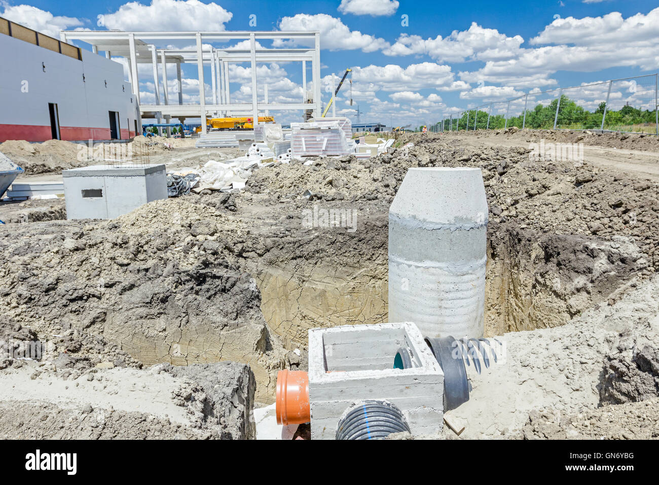 Assembly process concrete reinforcement housing for drainage waste ...