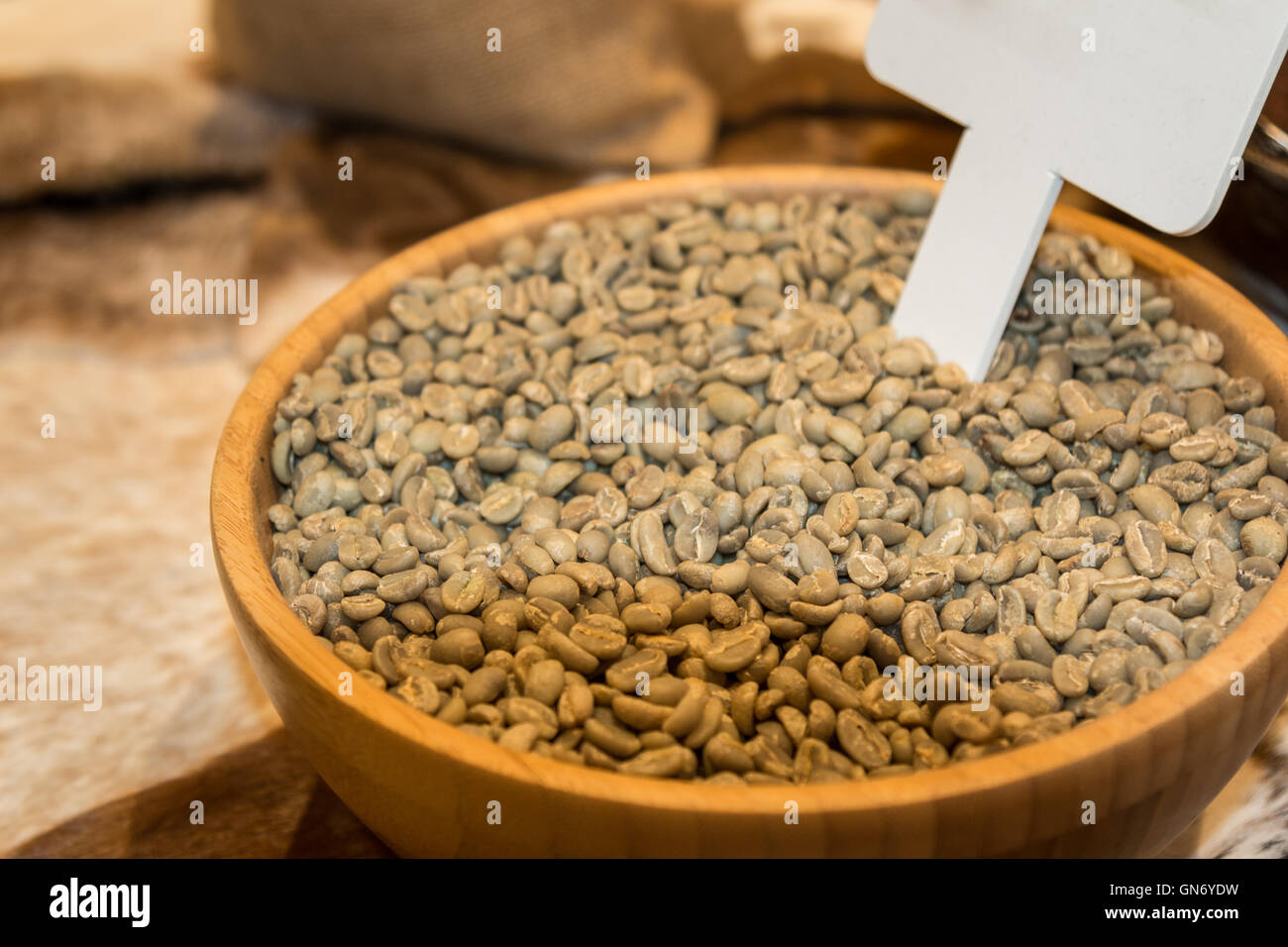 Top View of Roasted Coffee Beans inside Wodden Bowl Stock Photo - Alamy