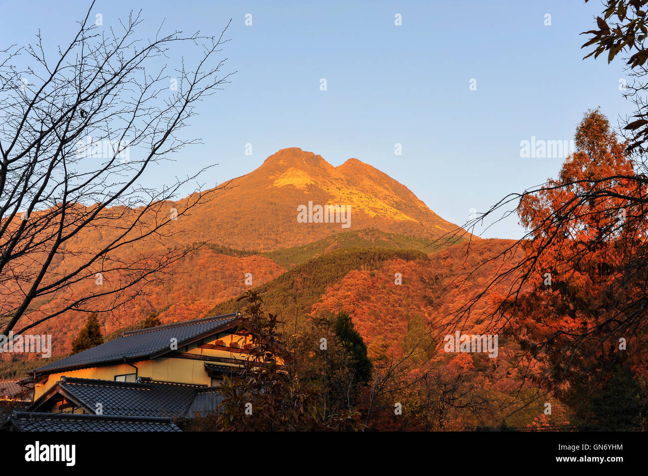 Mount Yufu in Autumn, Yufu, Japan Stock Photo - Alamy