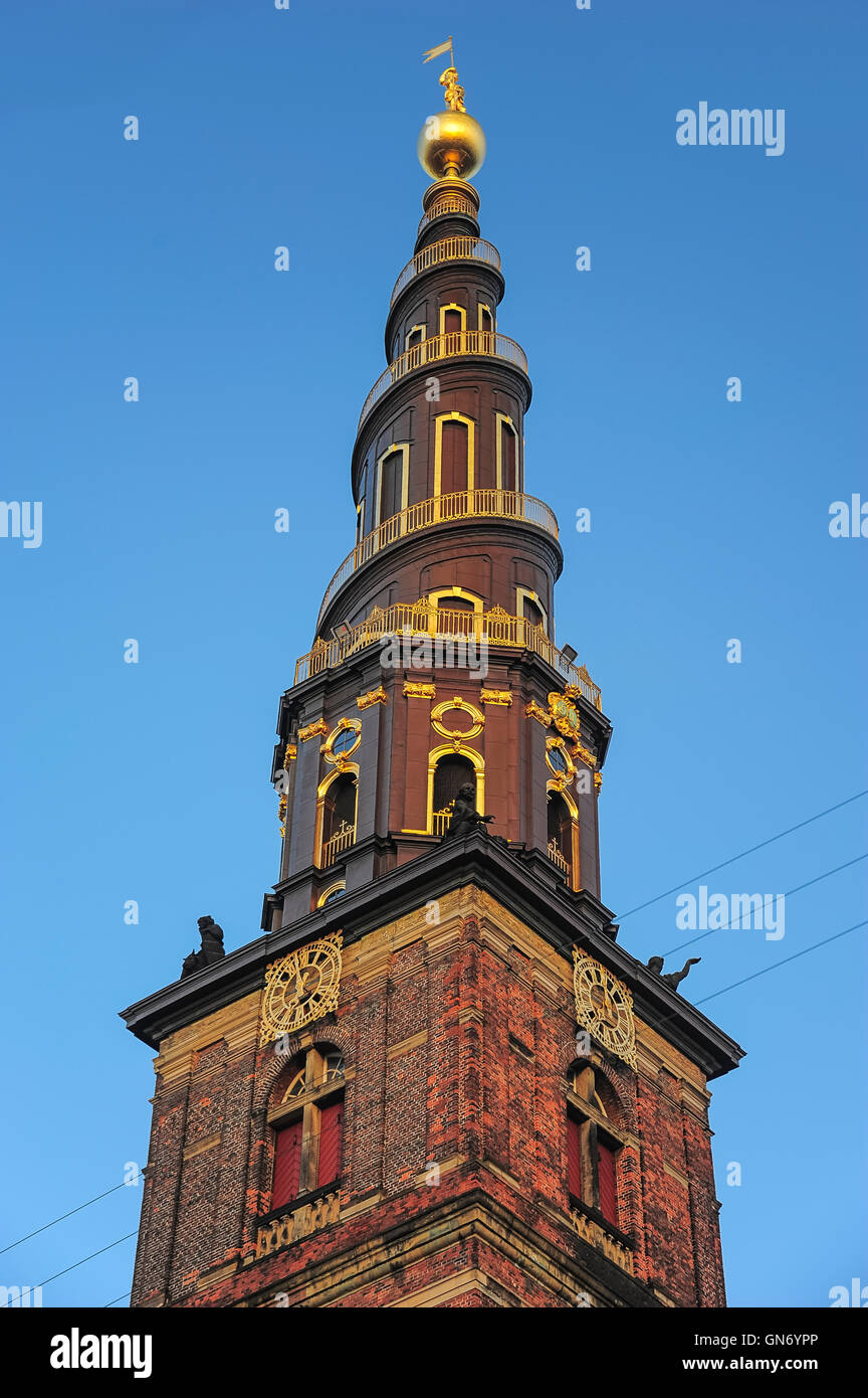 Tower of the Savior Church, Copenhagen, Denmark Stock Photo - Alamy