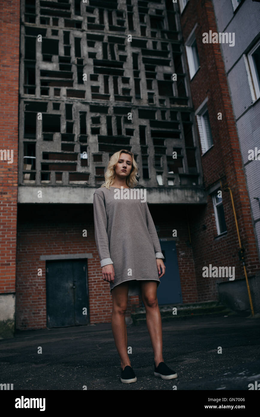 beautiful girl with urban background Stock Photo - Alamy