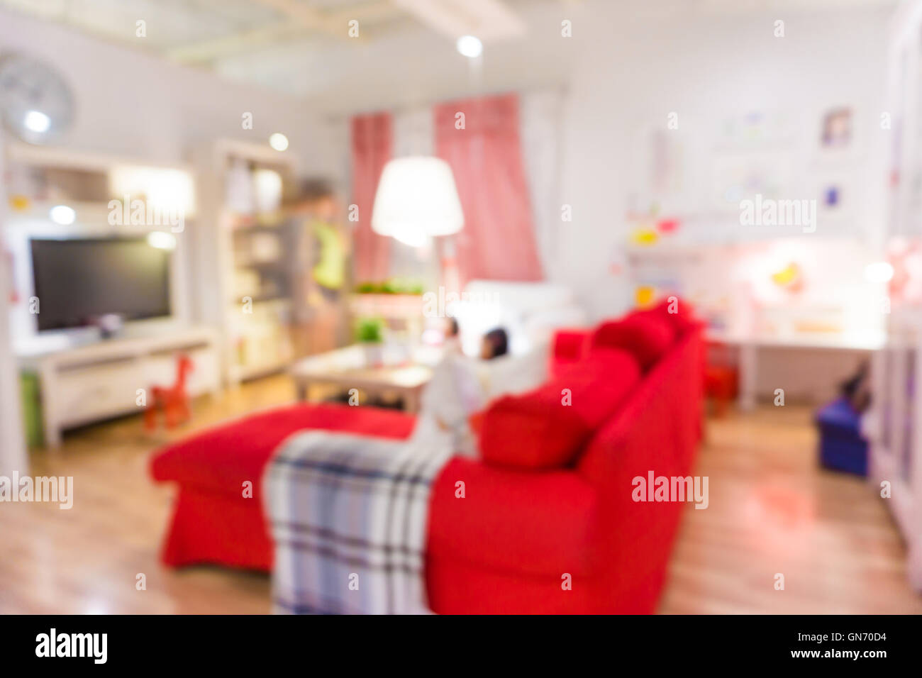 Blurred living room background furniture hi-res stock photography and ...