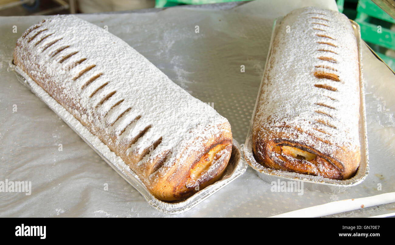 two loaves of Baked Cream Cheese cake Stock Photo - Alamy