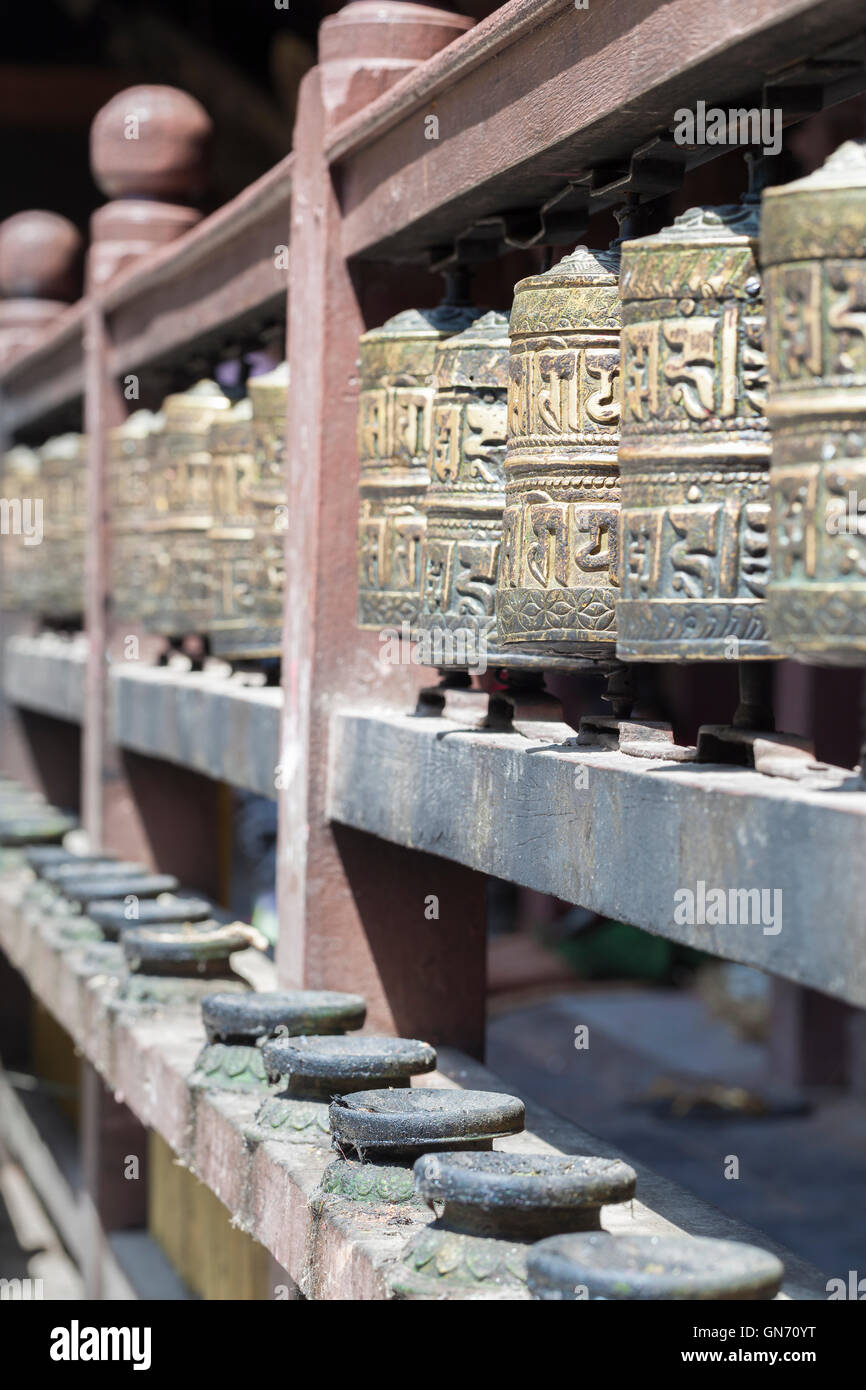 Prayer wheels, Golden Temple, Hiranya Varna Mahavihar, Patan, Nepal ...