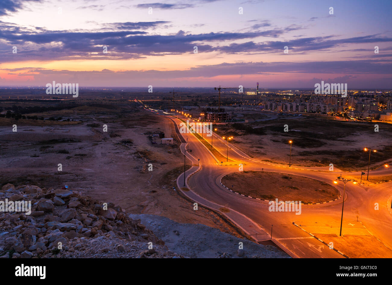 landscape outskirts of the city on sunset background Stock Photo - Alamy