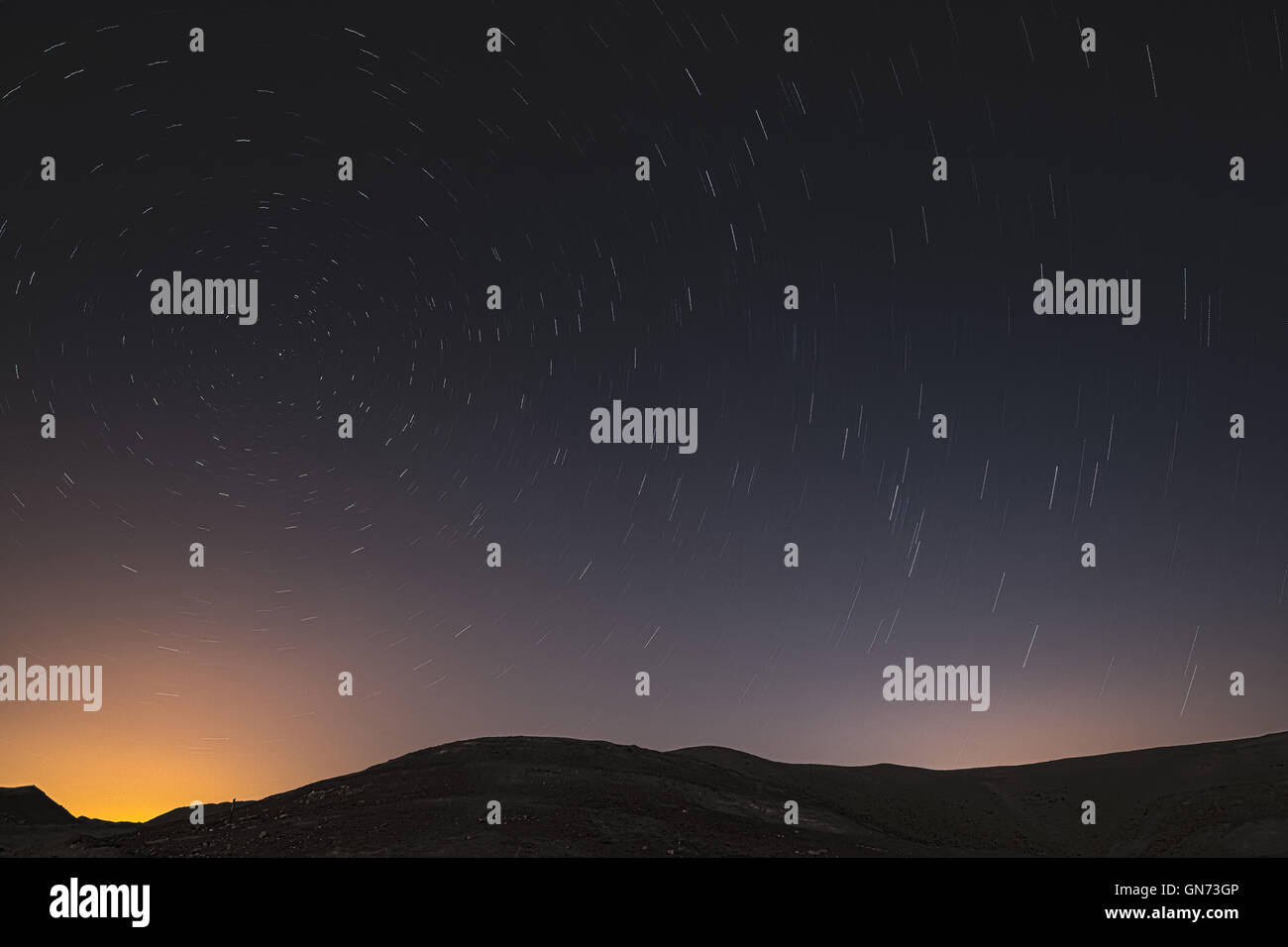 of desert landscape in the starry sky Stock Photo - Alamy