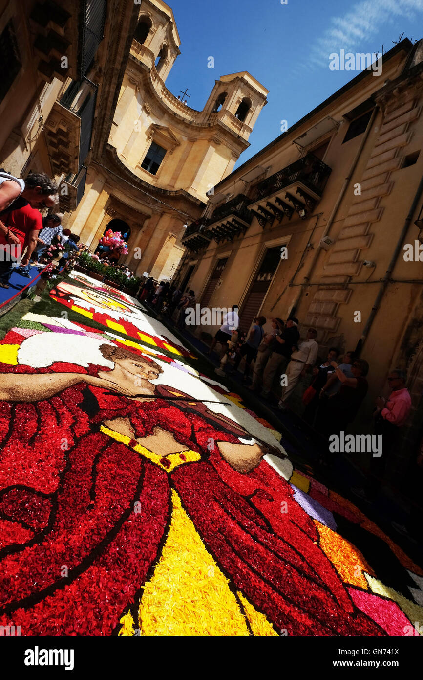 The Infiorata flower festival in Noto, via Nicolaci,Noto, Sicily, Italy ...