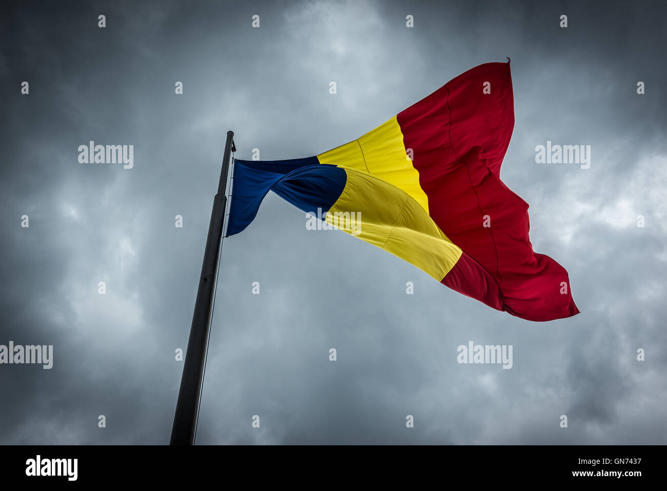 Romanian national flag in Citadel of Alba Iulia city in Romania Stock ...