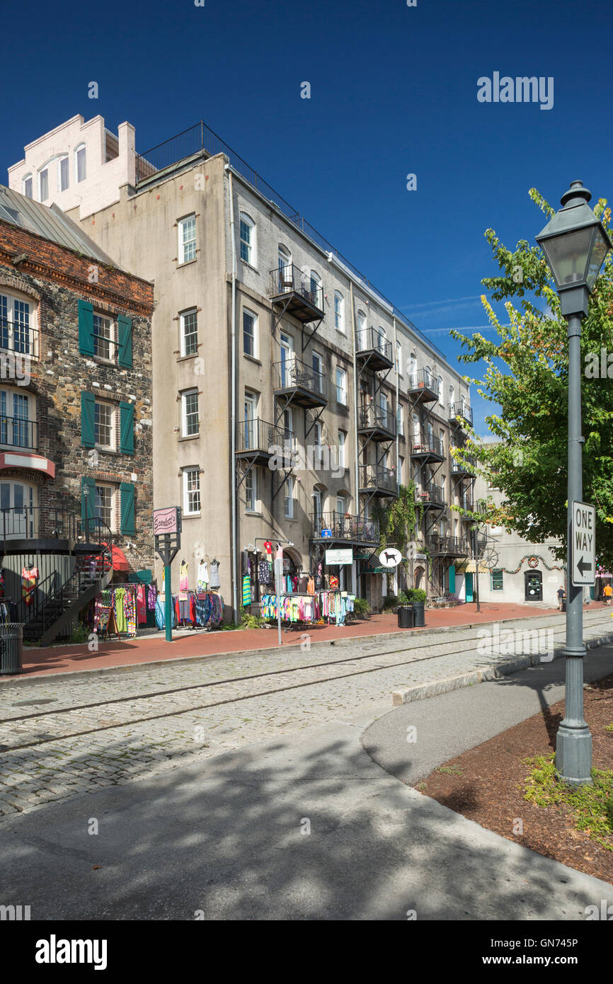 HISTORIC RIVER STREET BUILDINGS SAVANNAH GEORGIA USA Stock Photo - Alamy