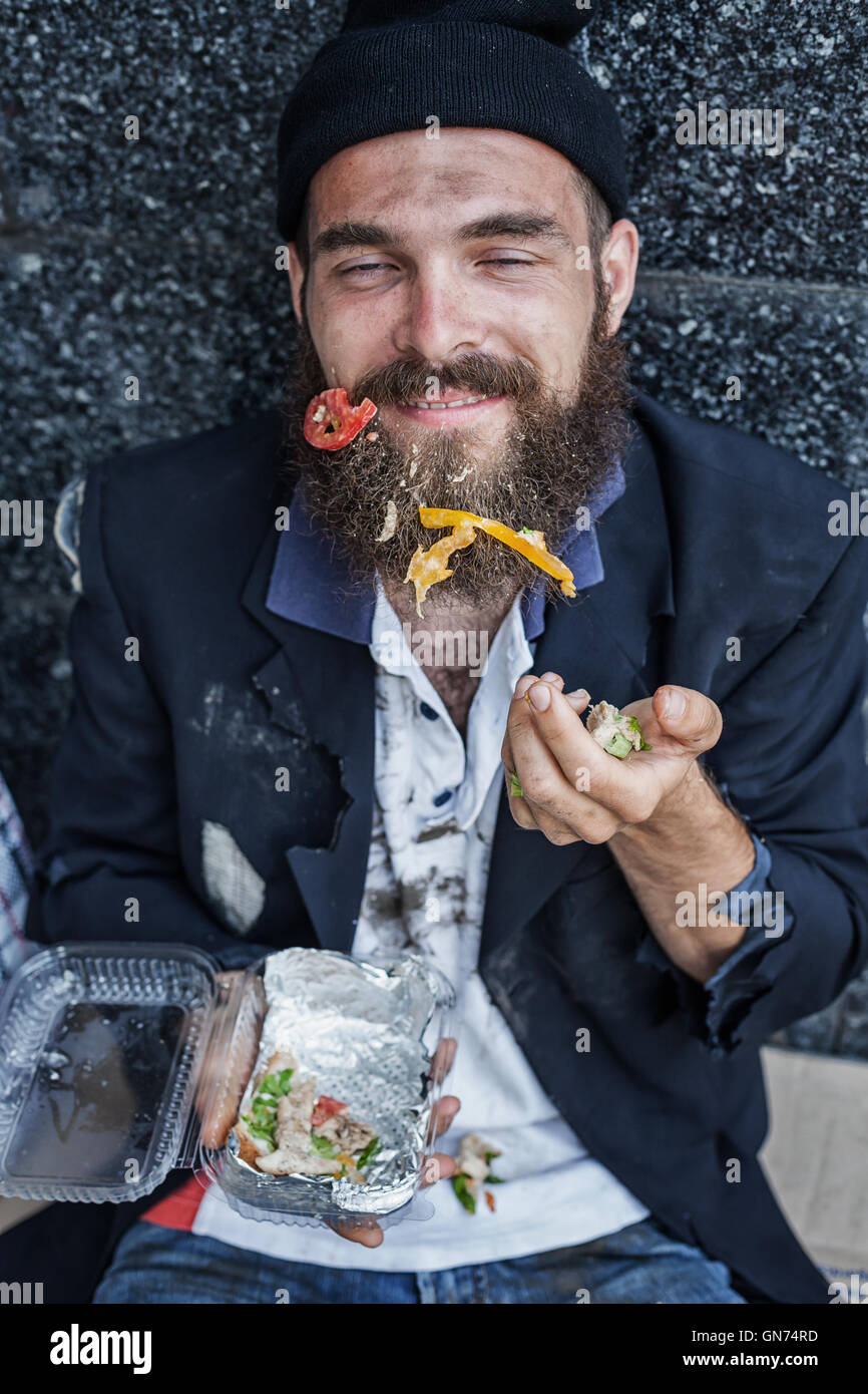 Vagrant tramp homeless man beard hi-res stock photography and images ...