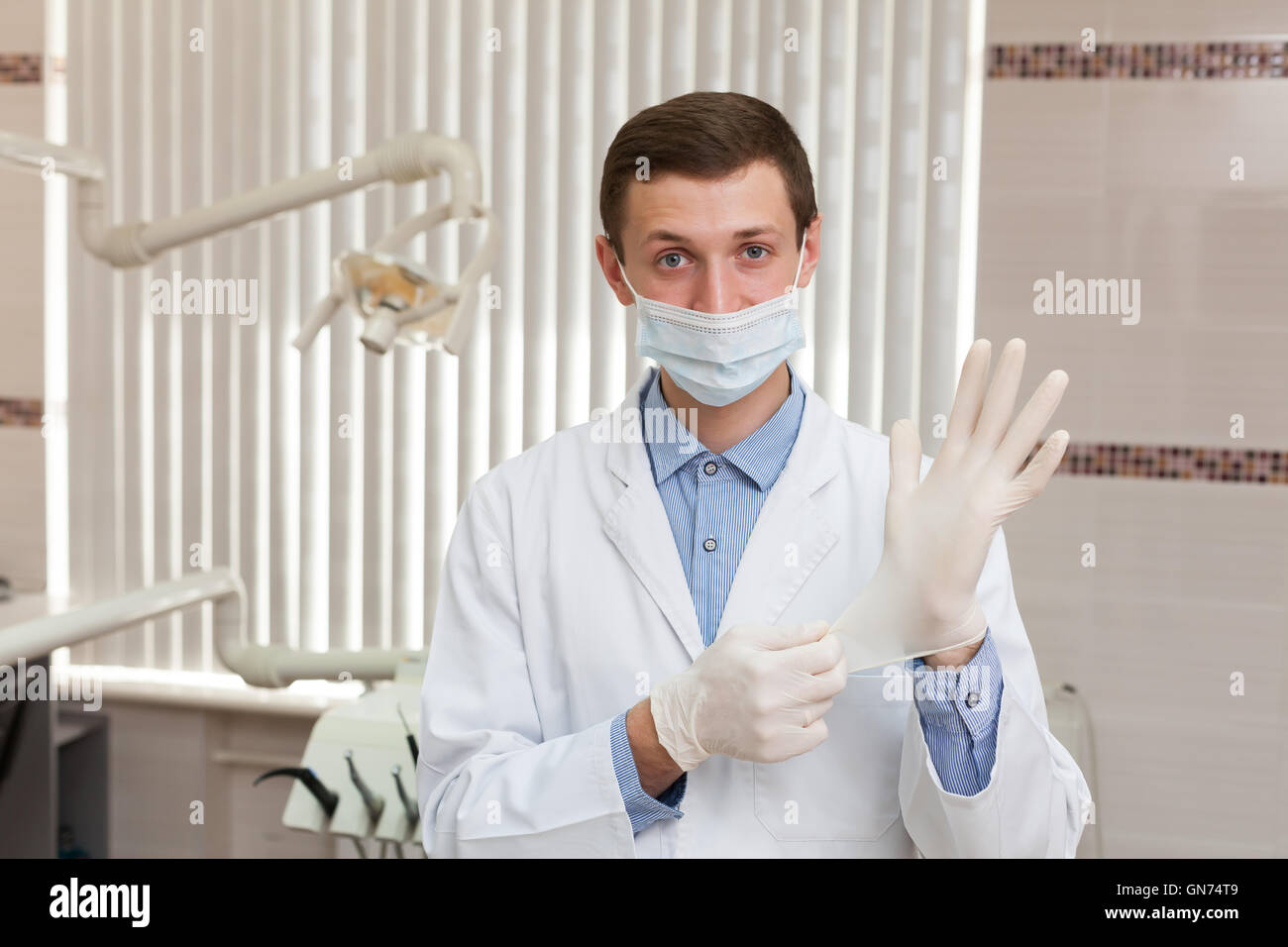 Glove doctor examination man hi-res stock photography and images - Alamy