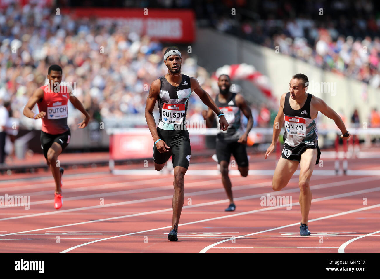 Javier CULSON & LJ VAN ZYL competing in Men's 400m Hurdles at the IAAF ...