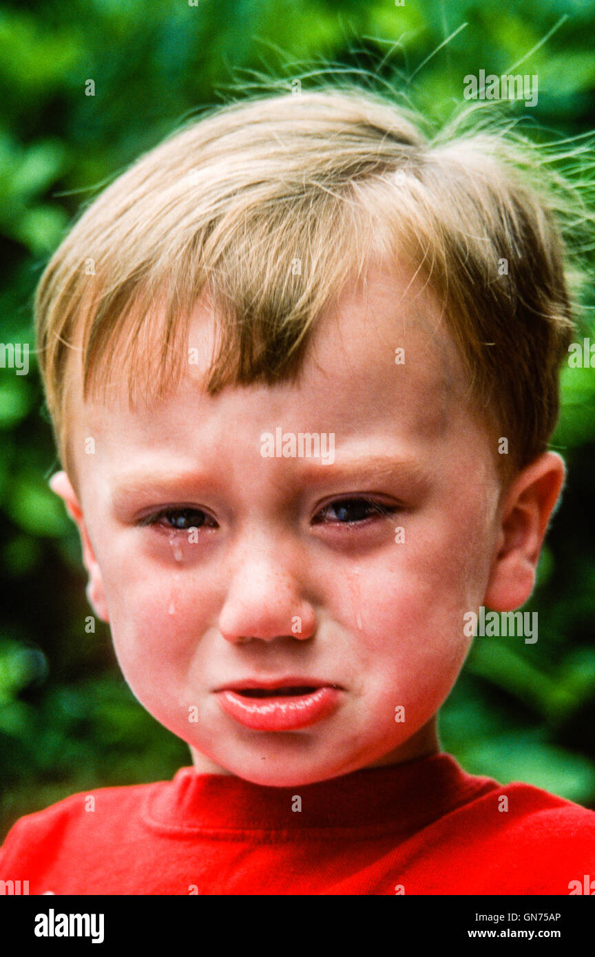 Young boy vents his frustration with crying and tears Stock Photo - Alamy