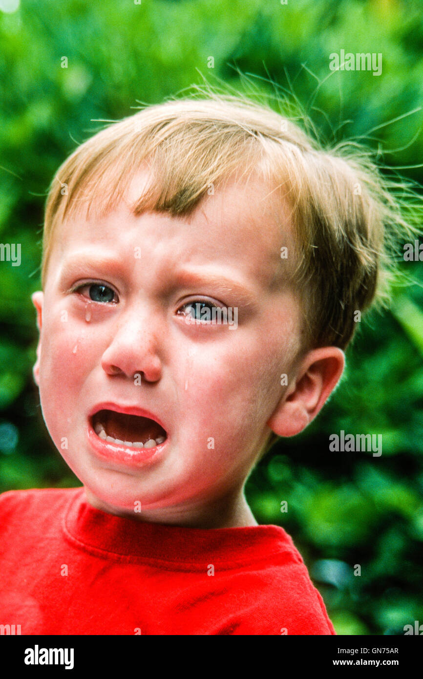 Young boy vents his frustration with crying and tears Stock Photo - Alamy