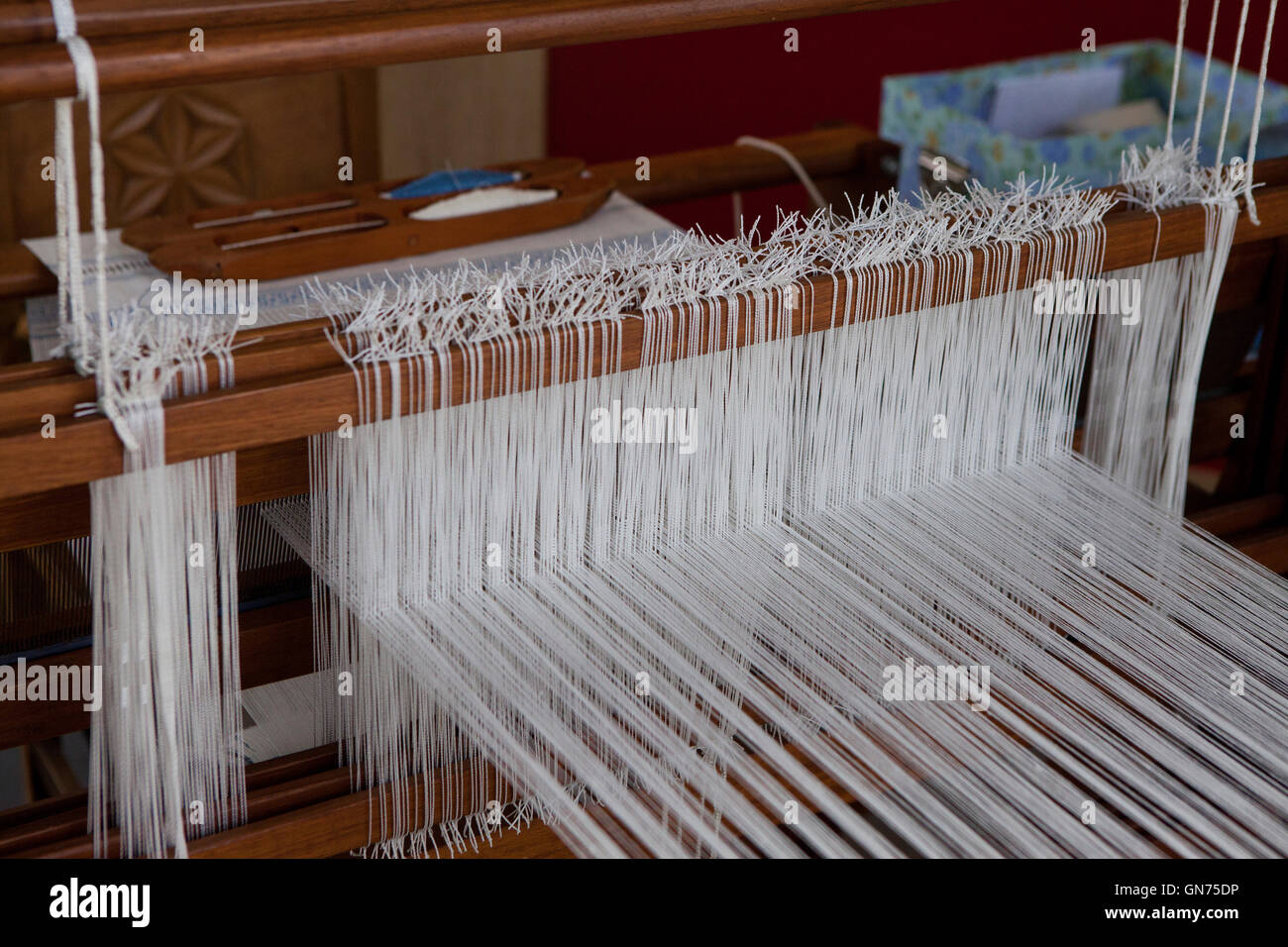 Wooden hand loom Stock Photo - Alamy