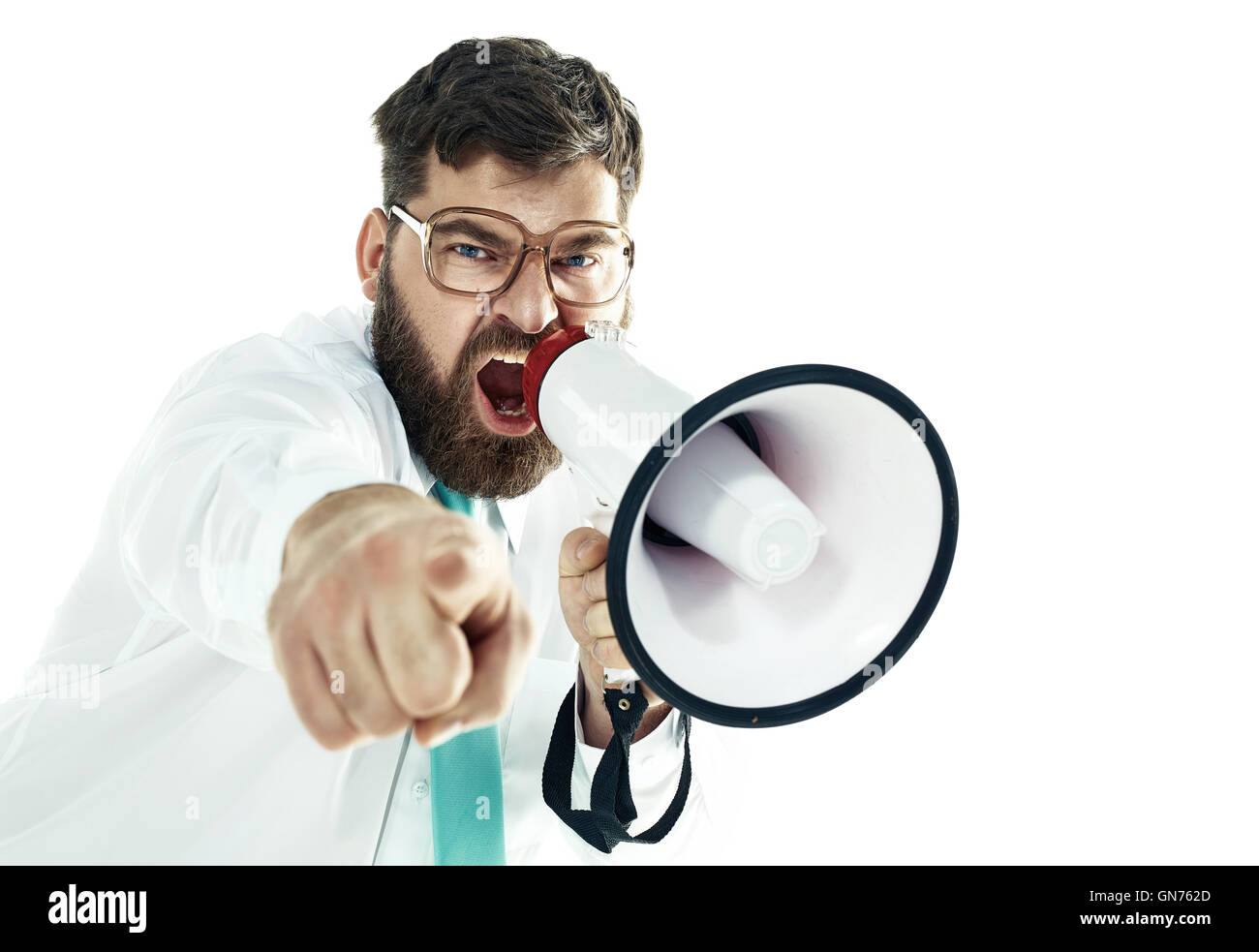Using a megaphone hi-res stock photography and images - Alamy