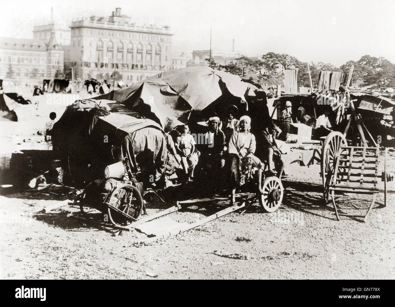 Emergency accommodation next to the imperial theatre in Tokyo. The ...