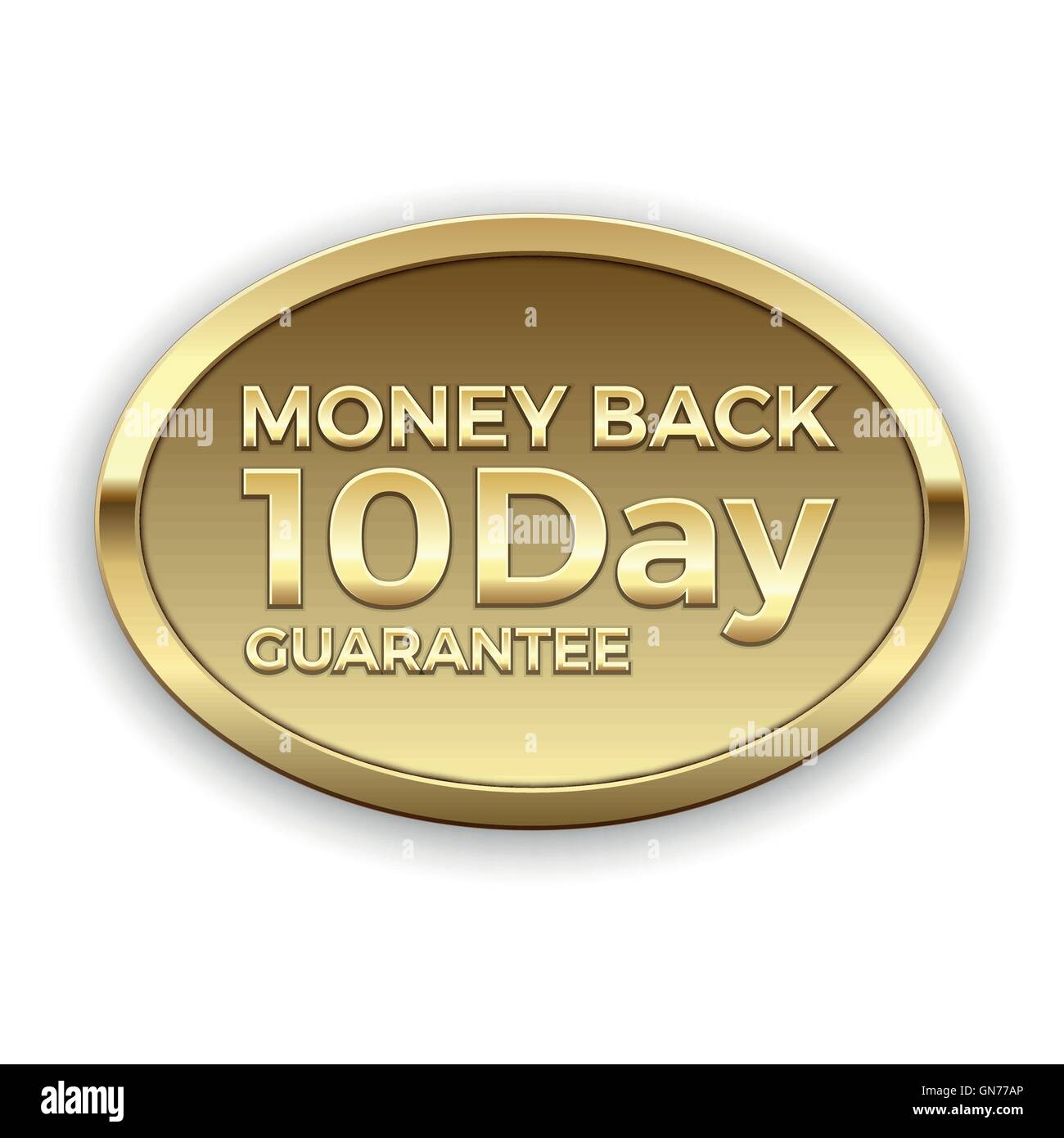 Golden 10 day money back guarantee badge Stock Vector Image & Art - Alamy