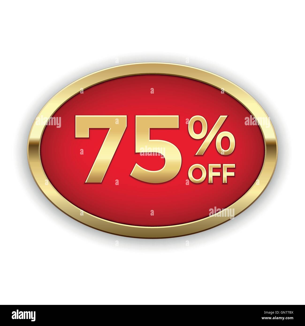 75 Off Badge In Golden Frame Stock Vector Image Art Alamy