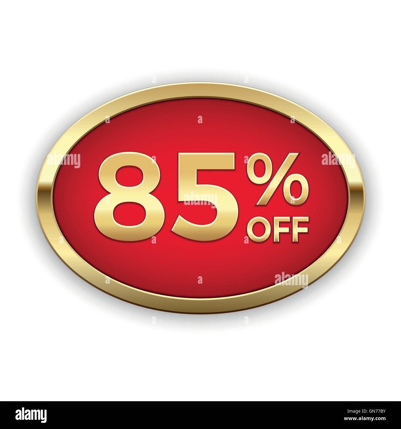85% off badge in golden frame Stock Vector Image & Art - Alamy
