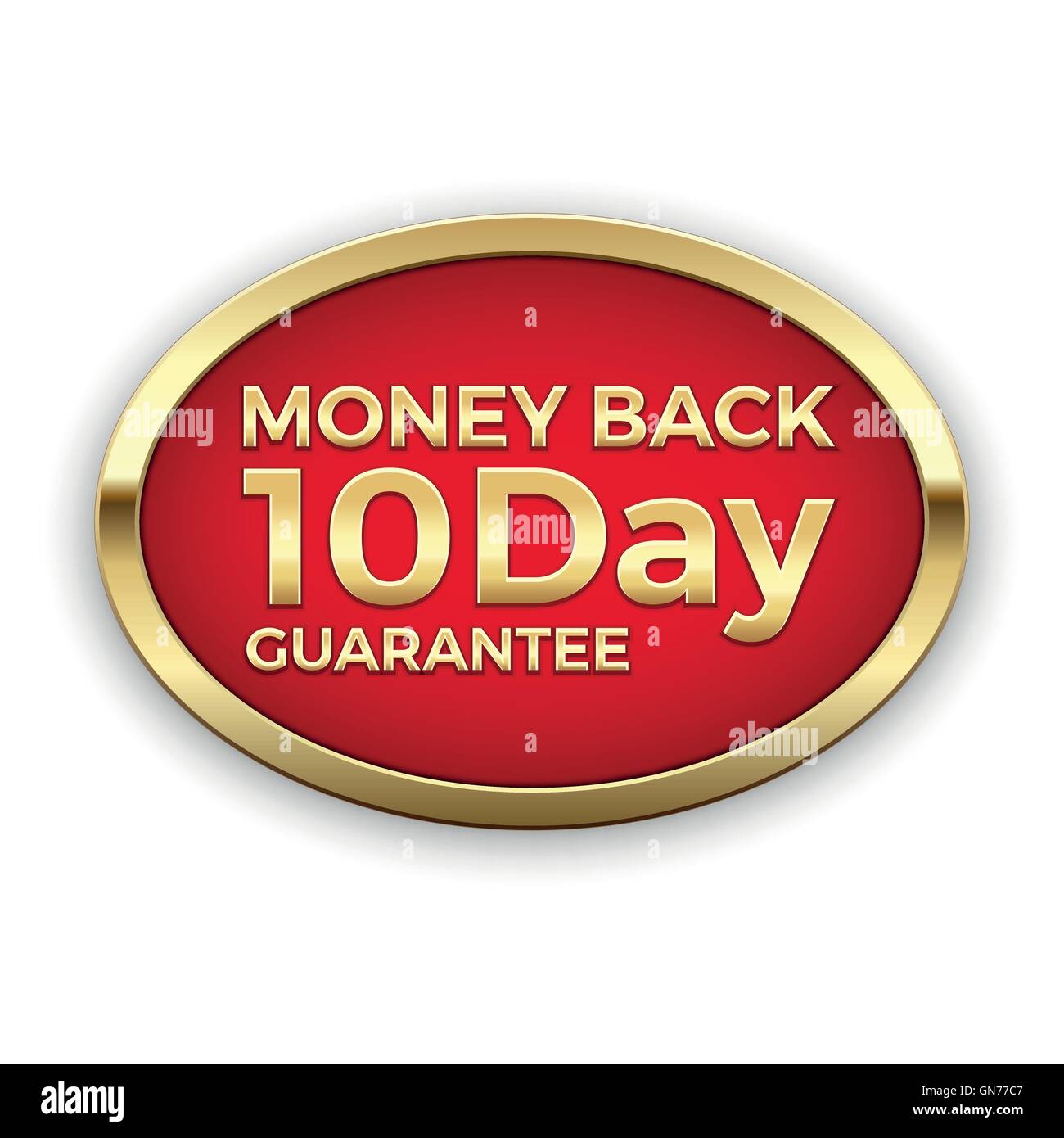 10 day money back guarantee badge in golden frame Stock Vector Image ...
