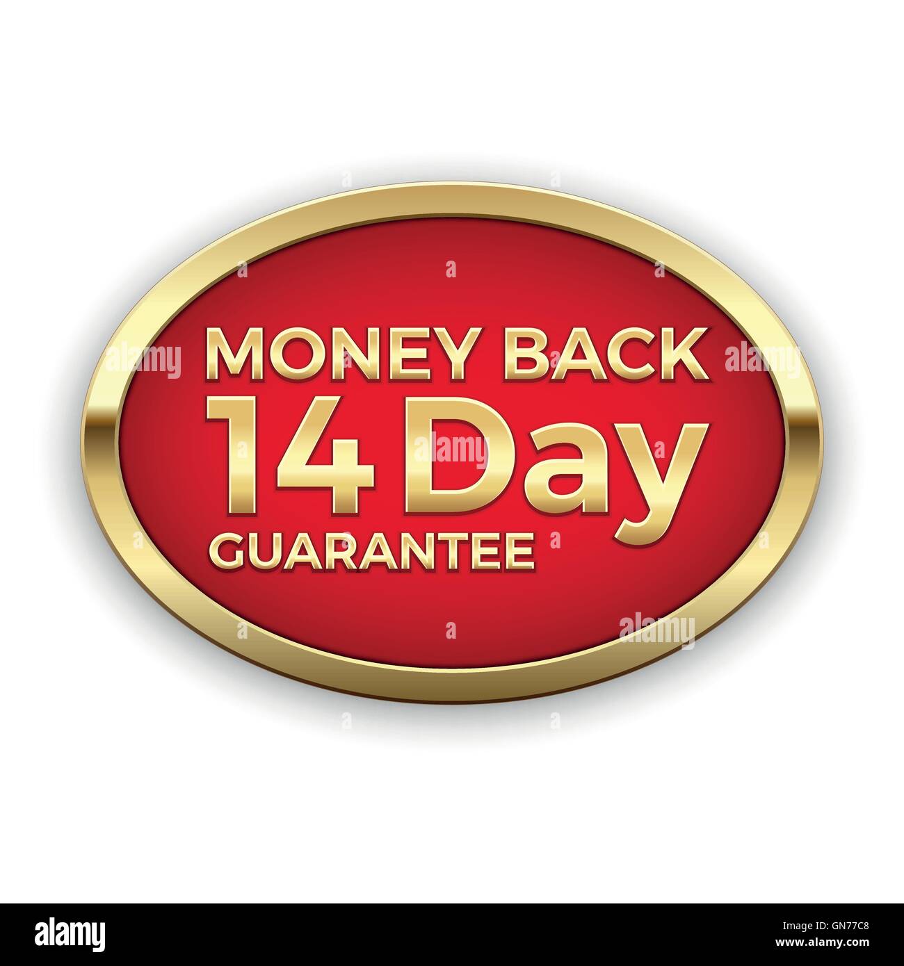 14 day money back guarantee badge in golden frame Stock Vector Image ...