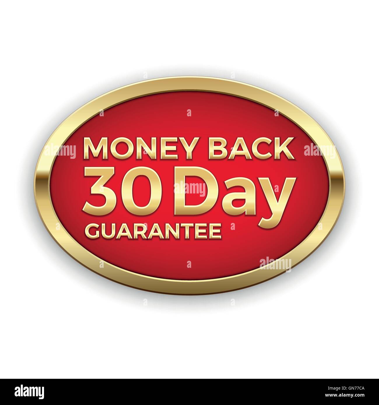 30 day money back guarantee badge in golden frame Stock Vector Image ...