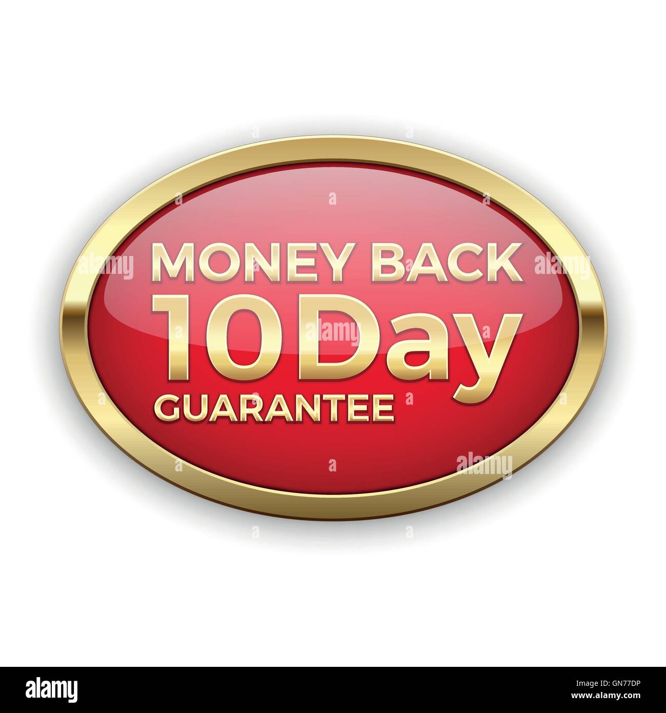 10 day money back guarantee badge in golden frame Stock Vector Image ...