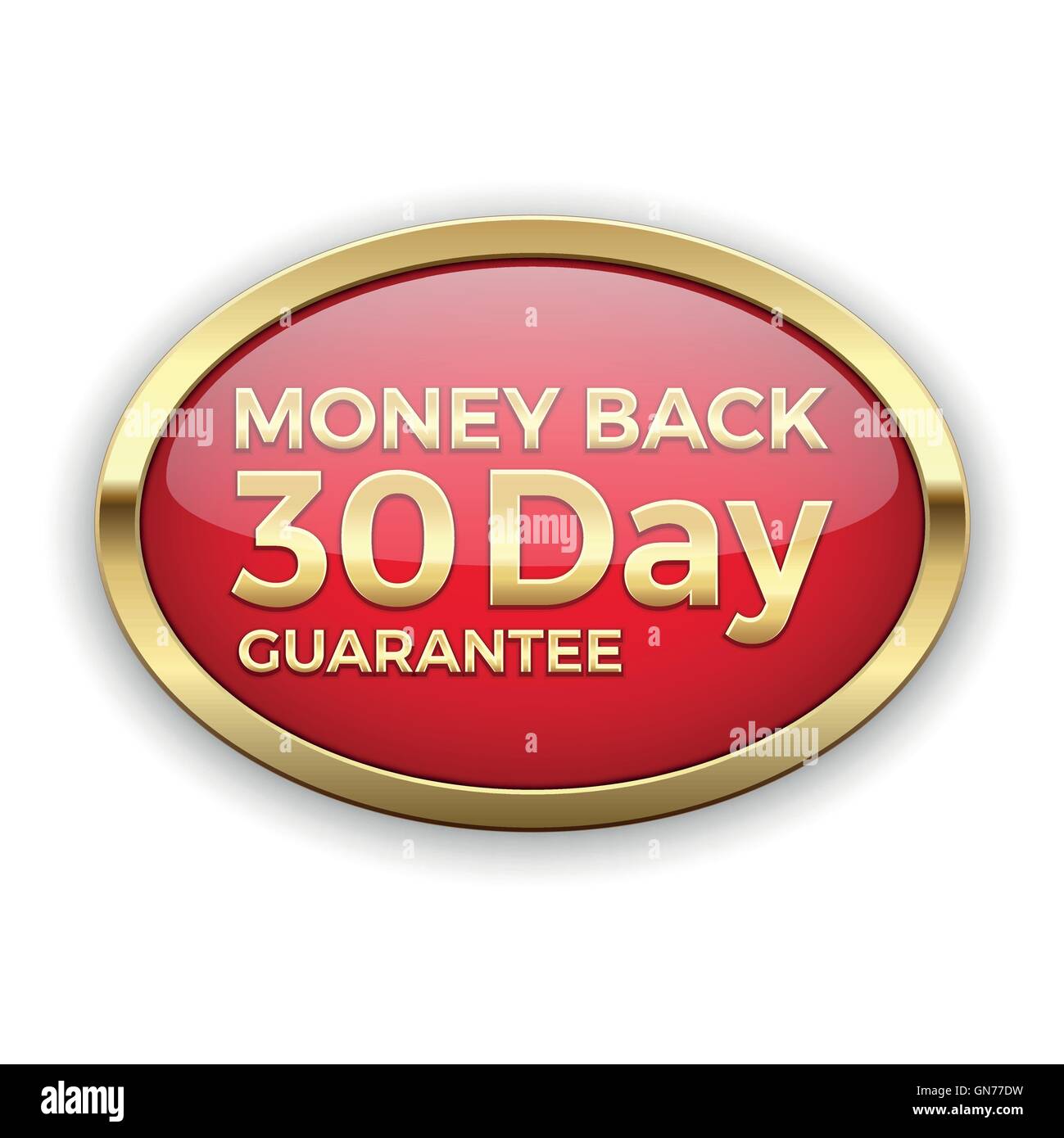 30 day money back guarantee badge in golden frame Stock Vector Image ...