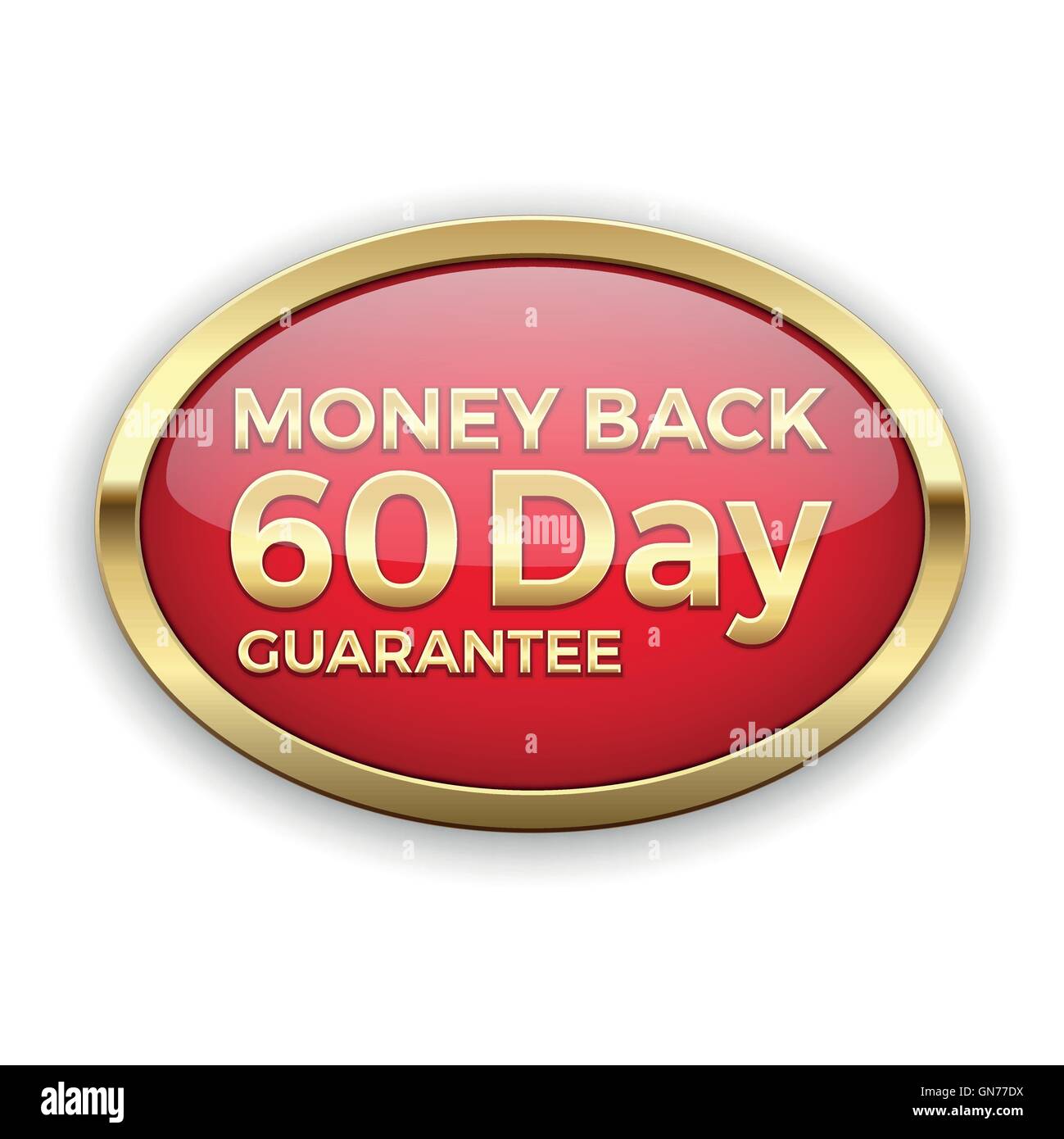60 day money back guarantee badge in golden frame Stock Vector Image ...