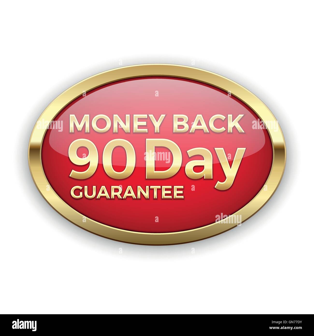 90 day money back guarantee badge in golden frame Stock Vector Image ...