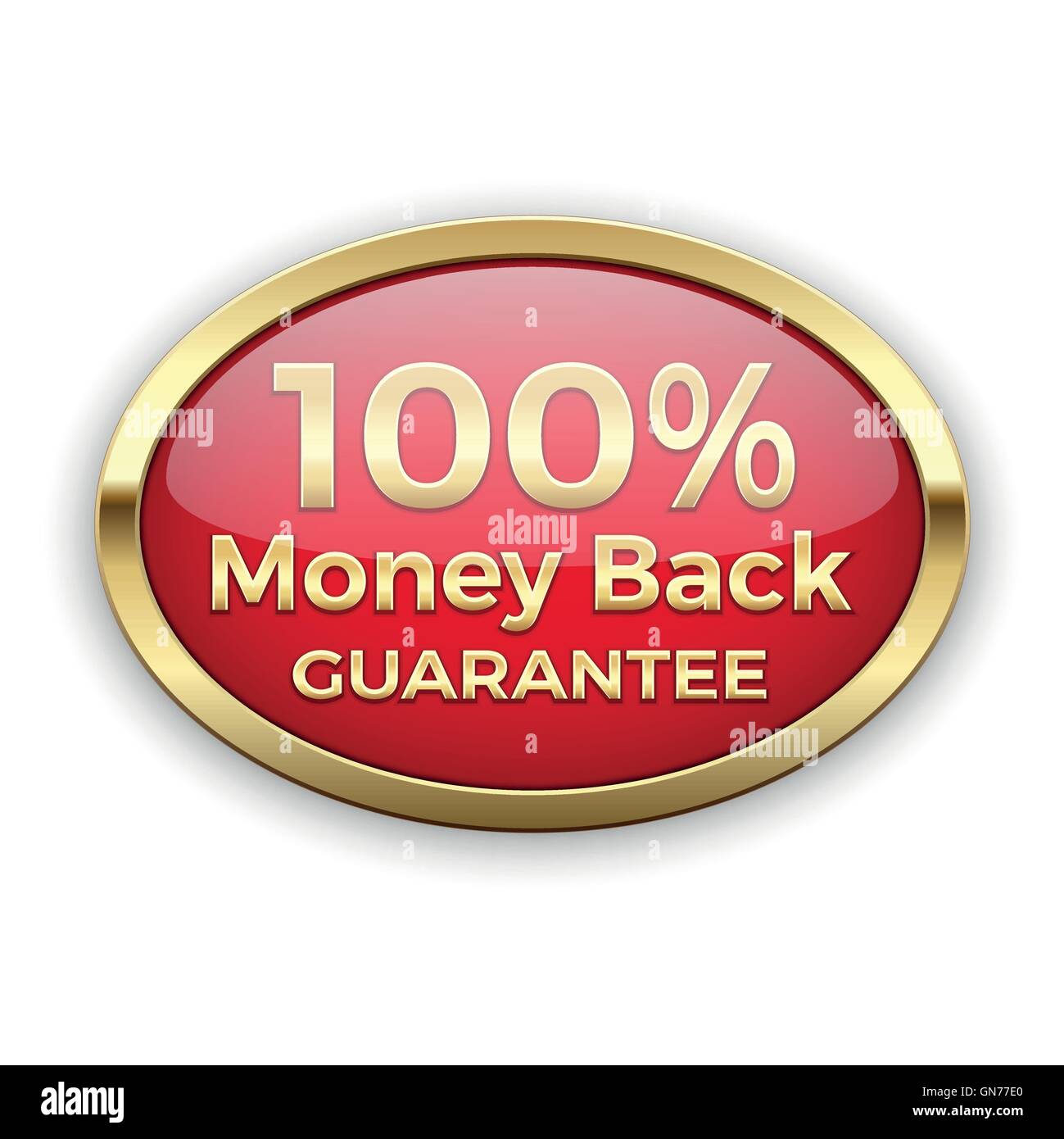 100 % money back guarantee badge in golden frame Stock Vector Image ...