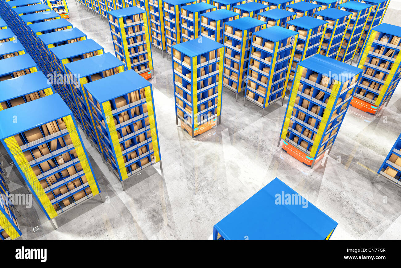 automated modern warehouse 3d image Stock Photo - Alamy